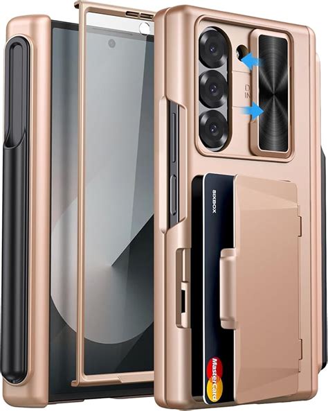 Sixbox For Samsung Galaxy Z Fold 6 Case With Card Holder And S Pen Holder And Screen