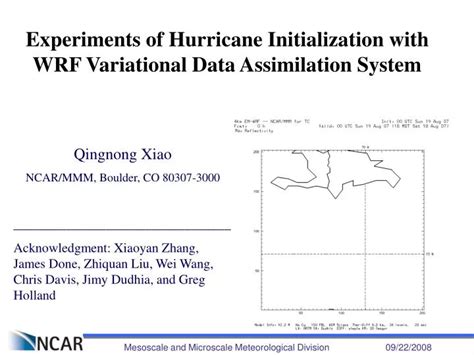 Ppt Experiments Of Hurricane Initialization With Wrf Variational Data Assimilation System