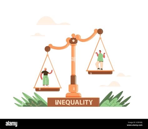 Businessman And Businesswoman On Scales Business Corporate Inequality Concept Gender Male Vs