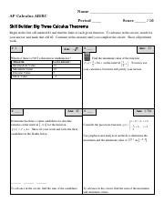 Master The Big Three Calculus Theorems With Skill Builder Course Hero