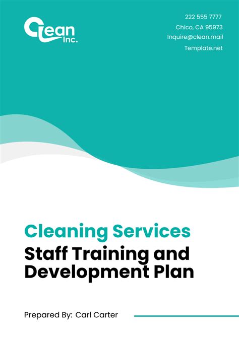 free cleaning services staff training and development plan template to