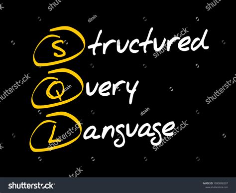 Sql Structured Query Language Acronym Technology Stock Vector Royalty