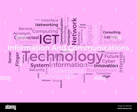 Word Cloud Background Concept For Information And Communications Technology Ict Cyberspace