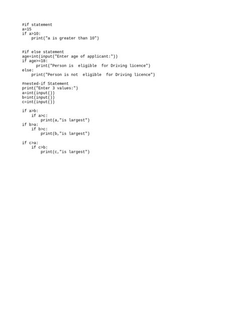 Control Flow Statement Pdf