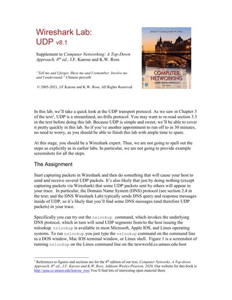 Wireshark Udp Lab Network Protocol Analysis