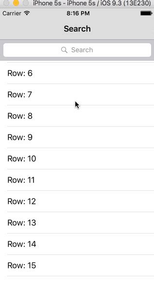 Ios Locking A Uisearchbar To The Top Of A Uitableview Like Game
