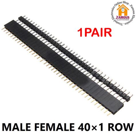 40 Pin 2 54mm Single Row Straight Male Female Pin Header Strip Black Bd