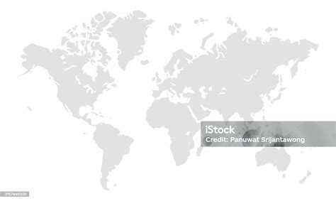 World Map Isolated On White Background 세계지도에 대한 스톡 벡터 아트 및 기타 이미지 세계지도 회색 단순함 Istock