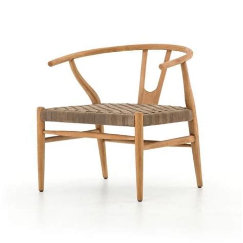 Wyatt Accent Chair In Light Oak With Top Grain Leather Wishbone Chair