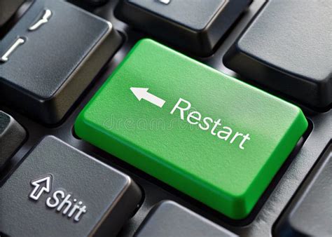 Keyboard Green Restart Button Symbolizing The Concept Of A Fresh Start