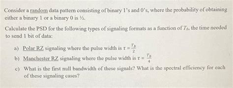 Solved Consider A Random Data Pattern Consisting Of Binary