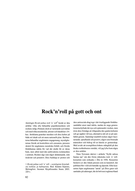 Pdf Rock N Roll På Gott Och Ont