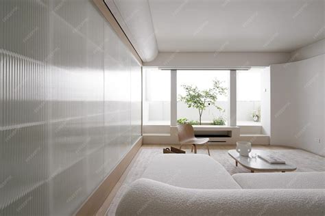 미니멀리스트 거실 인테리어 프리미엄 사진