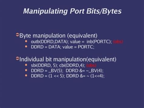 Manipulating Port Bits By