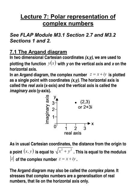 Lecture Polar Representation Of Complex Numbers
