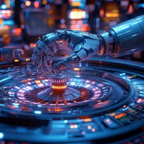 Advanced Robotic Arm Working With Futuristic Machinery Symbolizing Cutting Edge Technology In