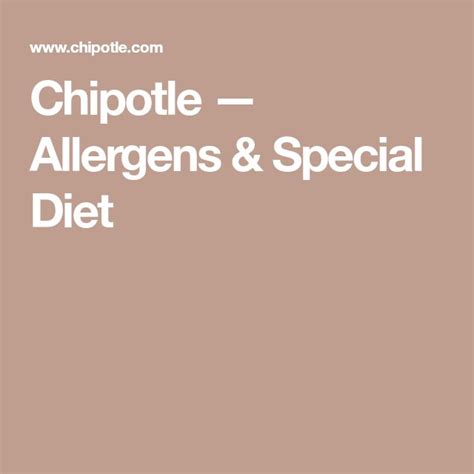 Chipotle Allergy Menu