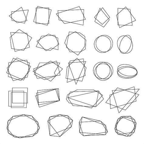 Premium Vector Collection Of Linear Polygonal Shapes