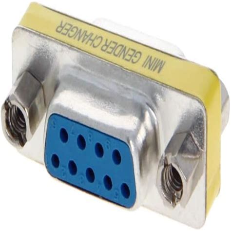 SHZHYIQIMR Blue Mini DB9 VGA Gender Changer Coupler Adapter Connector For Female To Female
