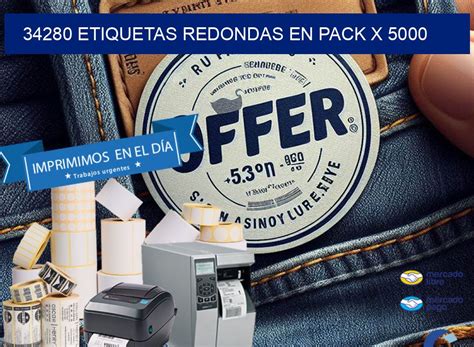 34280 Etiquetas Redondas En Pack X 5000 Rollos Zebra