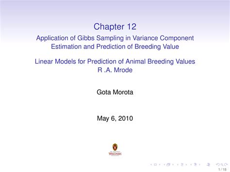 Chapter 12 Application Of Gibbs Sampling In Variance Component