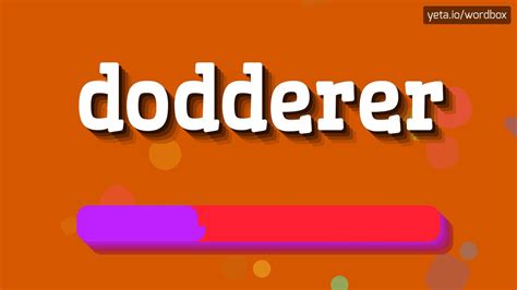 Dodderer How To Pronounce It Youtube