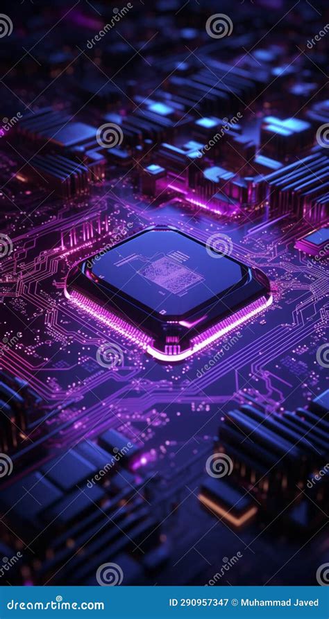 Cyberpunk Circuit Board Background Design Template Abstract Technology