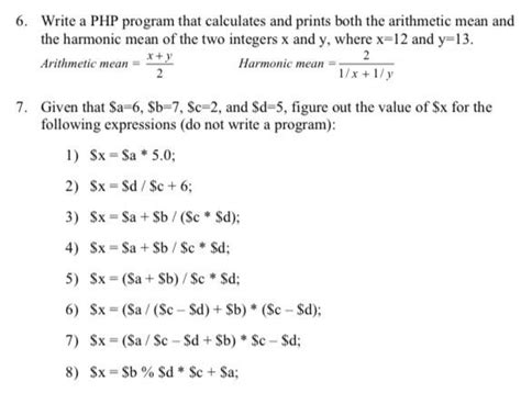 solved 6 write a php program that calculates and prints