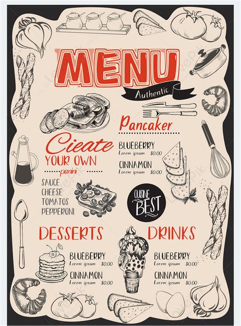 레스토랑 디저트 메뉴 포스터 이미지 사진 466860669 무료 다운로드
