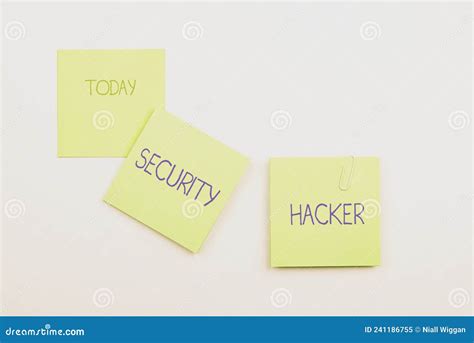Hand Writing Sign Security Hacker Business Idea Someone Who Explores Methods For Breaching