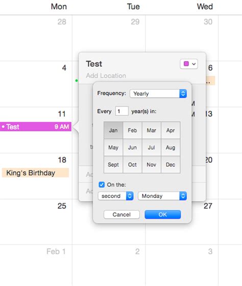 Calendar Recurrence All This