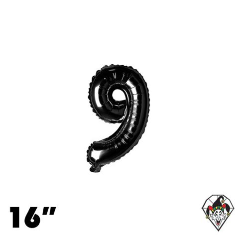 16 Inch Number 9 Black Foil Balloon 1ct