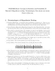 STAT2006 Tutorial 9 Pdf STAT2006 Basic Concepts In Statistics And Probability II Tutorial 9