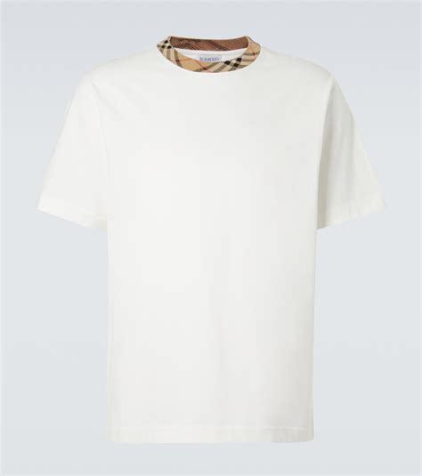 Burberry Check Cotton Jersey T Shirt In White Burberry Mytheresa