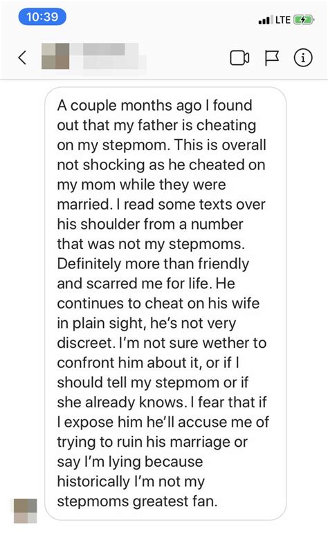 Advice I Caught My Dad Having An Affair