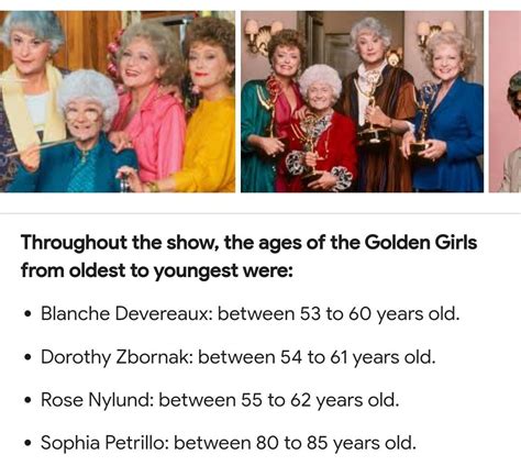 Golden Girls Ages Were A Shock To Me Rgenx