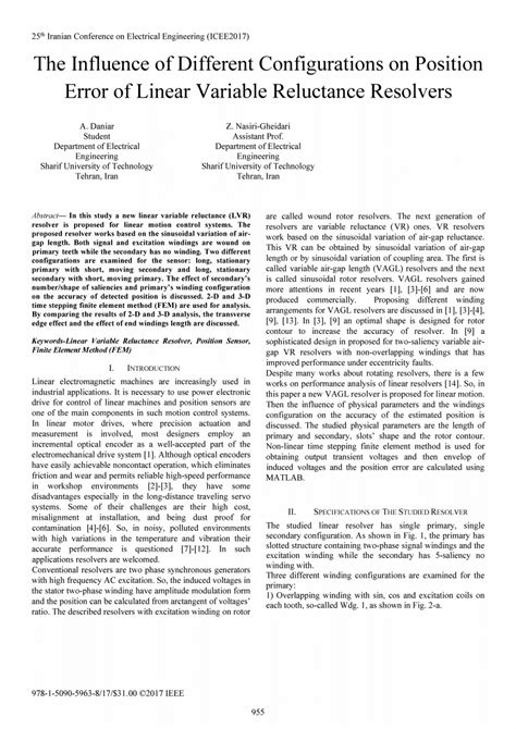 Pdf The Influence Of Different Configurations On Position Error Of Linear Variable Reluctance