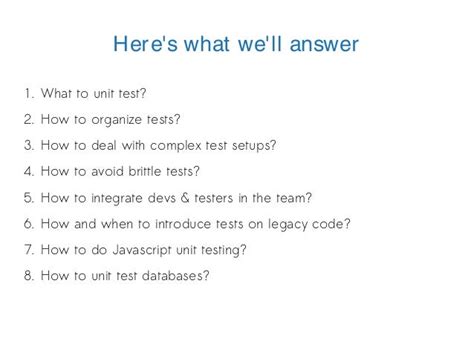Unit Testing Patterns