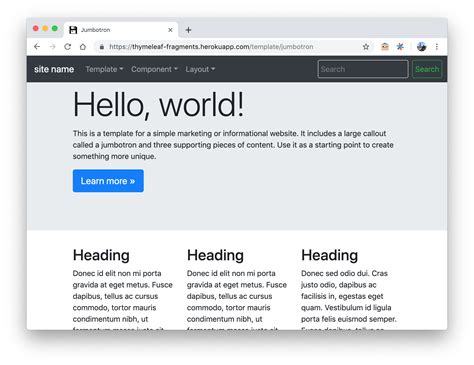 Github Nntrn Thymeleaf Day A Closer Look At Thymeleaf S Fragment Expressions Using Bootstrap