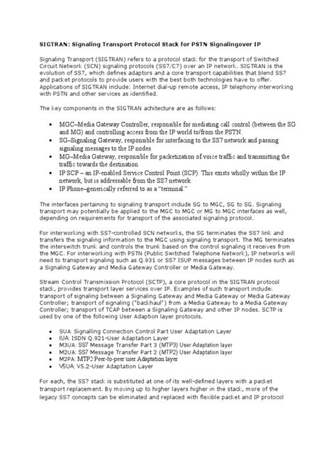 Sigtran Telecom Protocol Download Free Pdf Computer Networking Internet Protocols