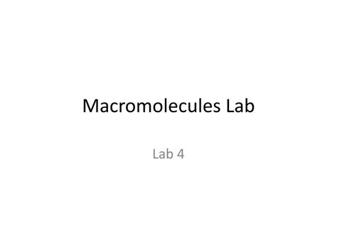 Ppt Macromolecules Lab Powerpoint Presentation Free Download Id