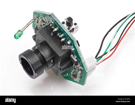 Detail Of Typical Webcam Cmos Embedded Sensor And Lens Assembly Stock