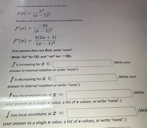 Solved Determine The Properties Of The Function Chegg