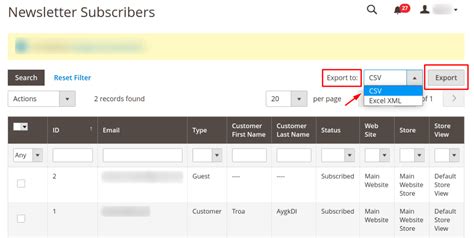 how to manage newsletter subscribers report in magento 2