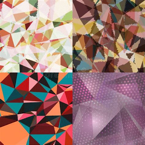 Abstract Backgrounds With Triangles And Colorful Geometric Shapes