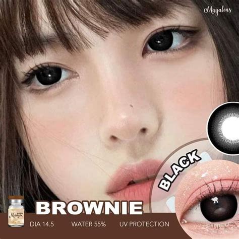 🔥คอนแทคเลนส์🔥ขนาดบิ๊กอาย Black Brownie Maya Wink Shopee Thailand