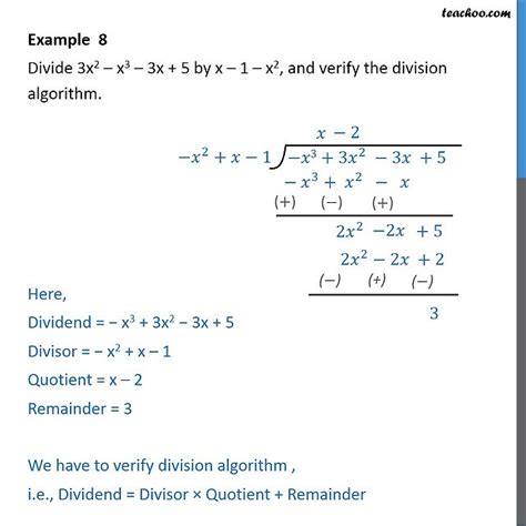 question 3 divide 3x2 x3 3x 5 by x 1 x2 examples