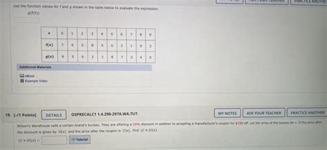 Solved Til Anothe Use The Function Values For And Shown In