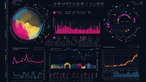 Modern Data Visualization Dashboard Interface With Bright Colorful Charts And Graphs Showing