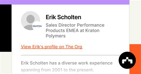 Erik Scholten Sales Director Performance Products Emea At Kraton Polymers The Org
